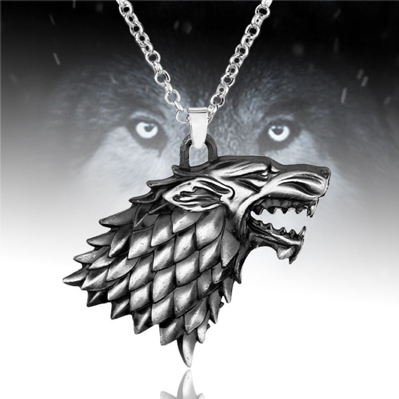Vintage Game of Thrones Mens Wolf Pendant Necklace Song of Ice and Fire ...
