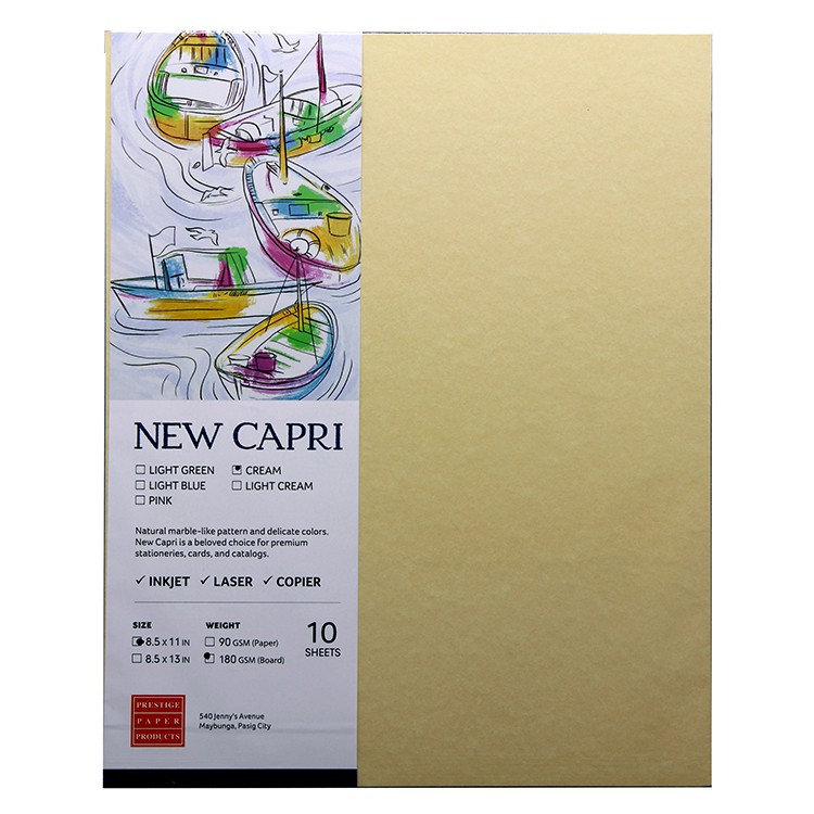 New Capri Specialty Paper Boards 180gsm 10sheets per pack | Shopee ...