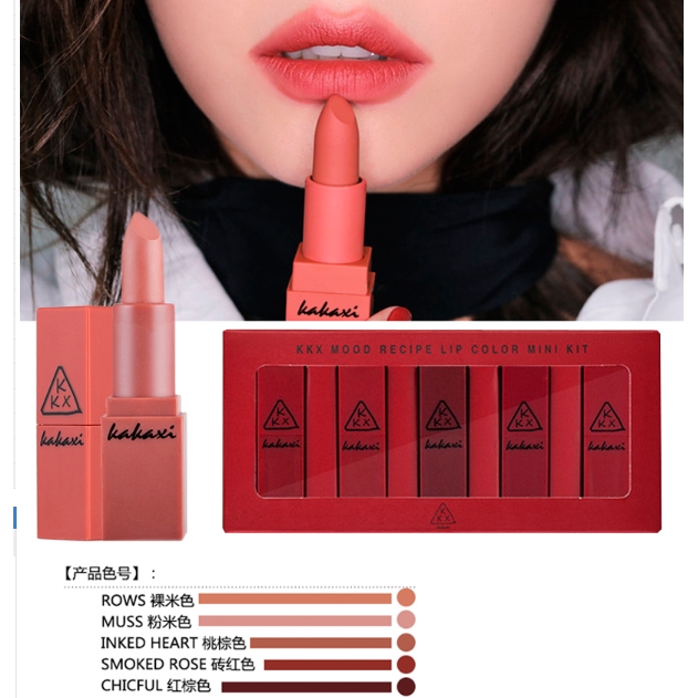 [New Arrival] Set of 5 lovely matte red lipstick bars 3ce | Shopee ...