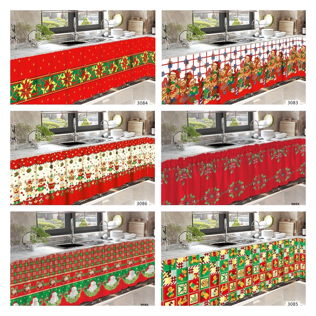 Christmas Lababo Curtain Under Sink Kitchen Short Curtain 70cm*150cm (W ...