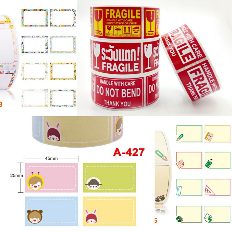 250pcs/Roll #Fragile Warning label self adhesive Sticker#name tag ...