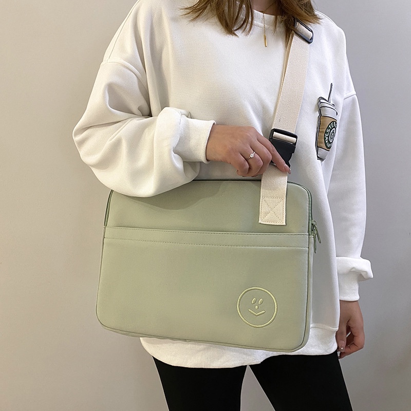 Laptop bag embroidered smiley face shockproof liner bag computer ...