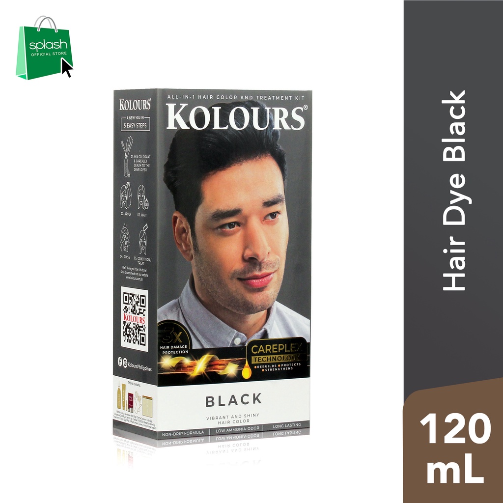 Kolours Hair Dye Black for Men 120ml | Shopee Philippines
