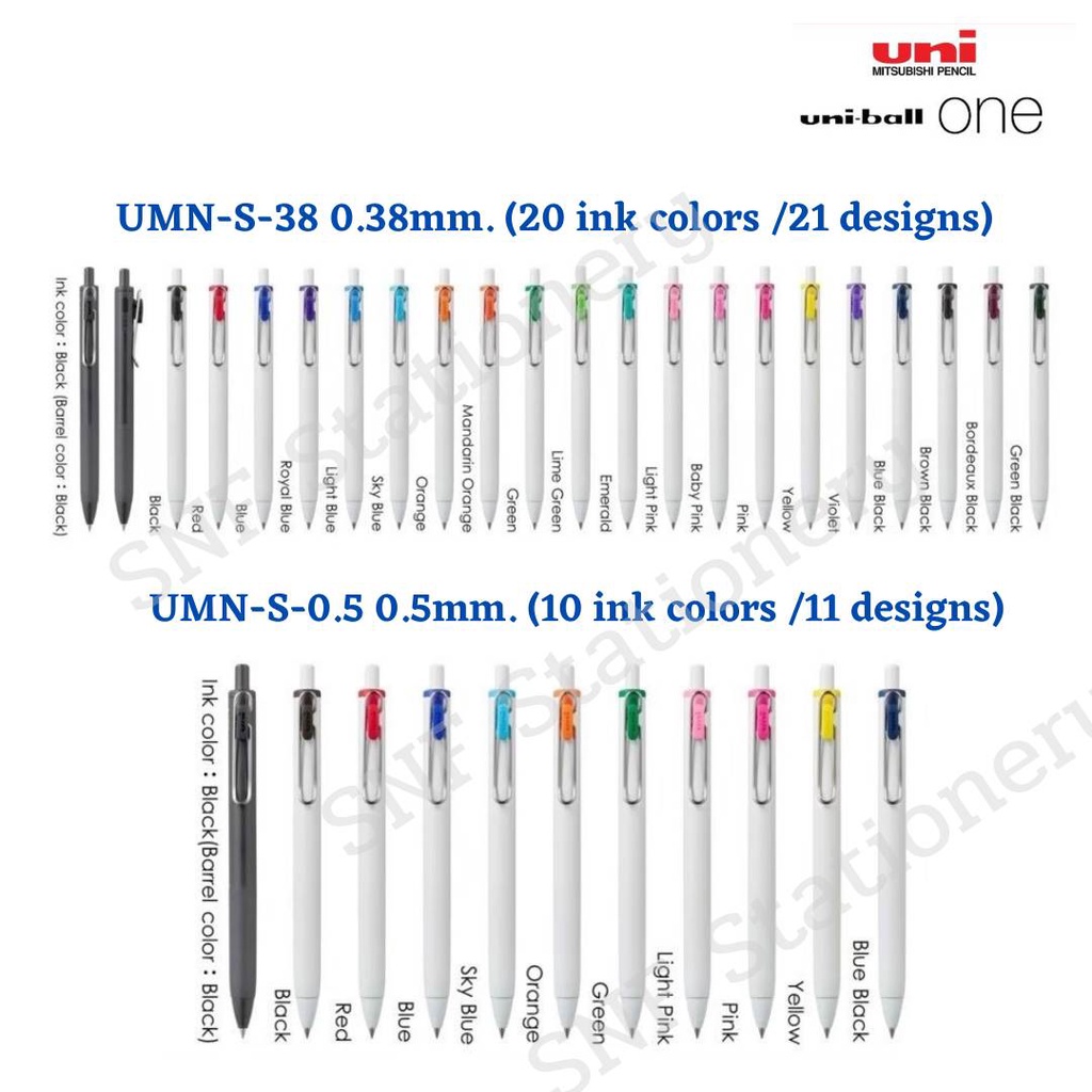 Uni ball One Gel Pen New Model Size 0.38 And 0.5 MM. | Shopee Philippines