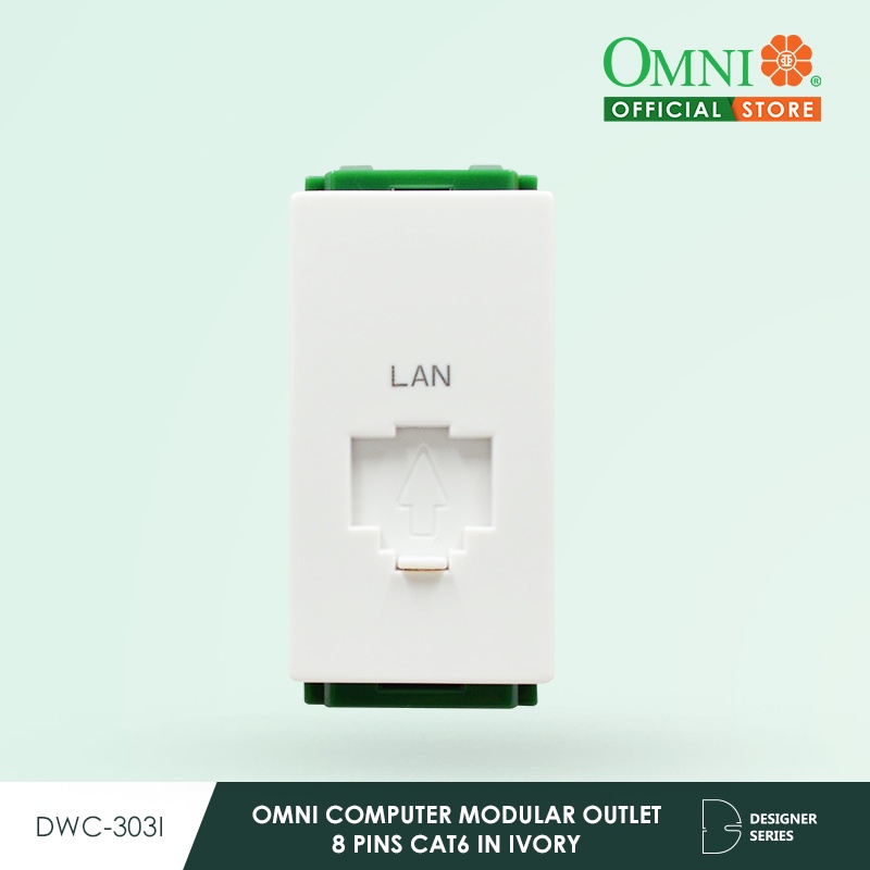 Omni Computer Modular Outlet With 8 Pins Cat6 In Ivory - DWC-303 ...