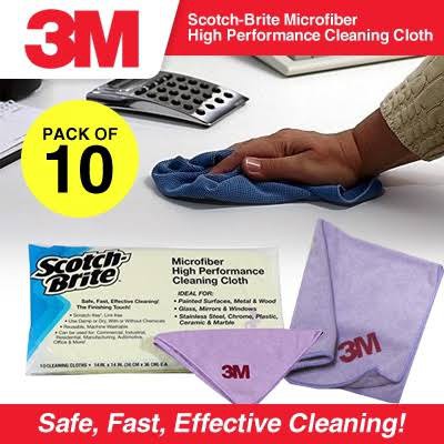 10 pcs/pck 3M Scotch-Brite Microfiber Cleaning Cloth | Shopee Philippines
