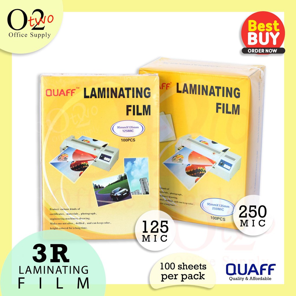 QUAFF Laminating Film 3R 250/125 microns | Shopee Philippines