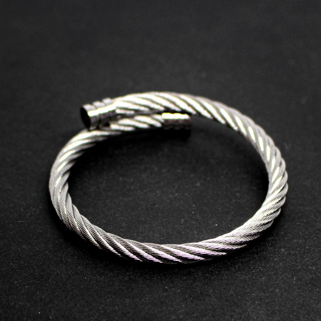 Tiger Chain - Silver Twisted Bangle | Shopee Philippines