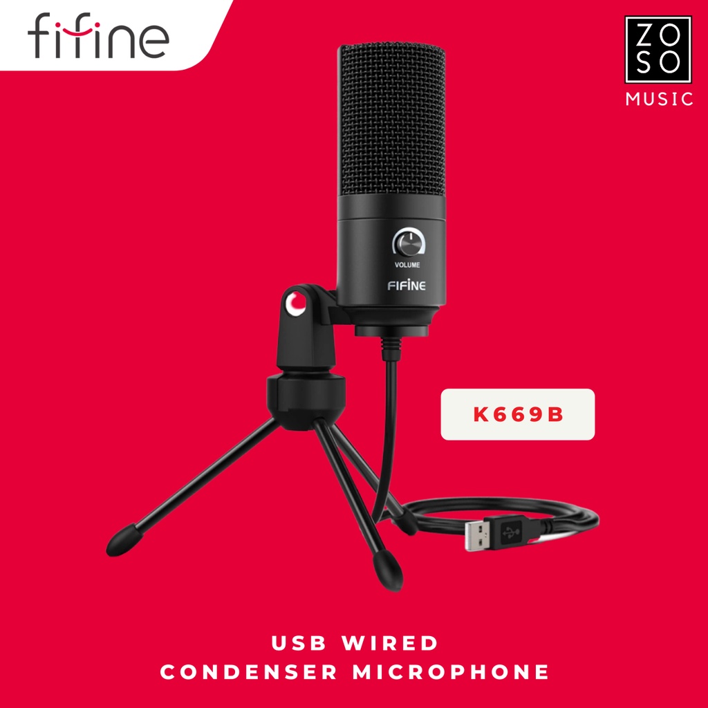 FIFINE K669B USB WIRED CONDENSER MICROPHONE BLACK (FIFINE/ K669B/ USB ...