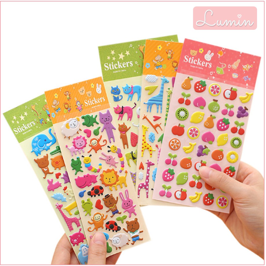 Stickers, 3D embossed stickers Super Cute | Lumin Store | Shopee ...