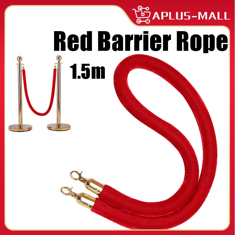 1.5M Red Queue Barrier Stand Posts Rope Red Barrier Rope Crowd Control ...