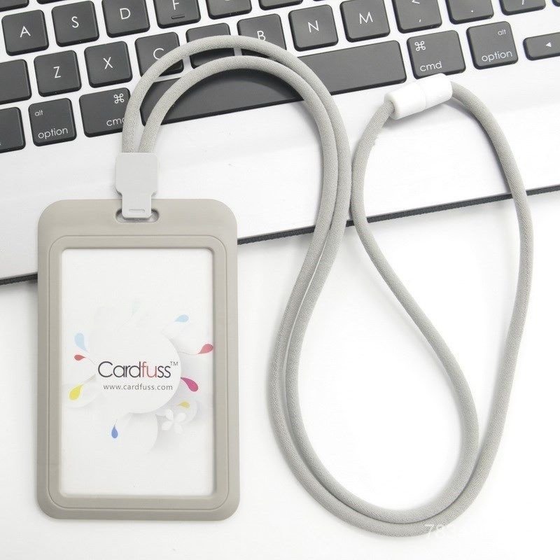 【COD】Lanyard Card Sleeve PU Leather Student ID Card Set Rice Card Set ...