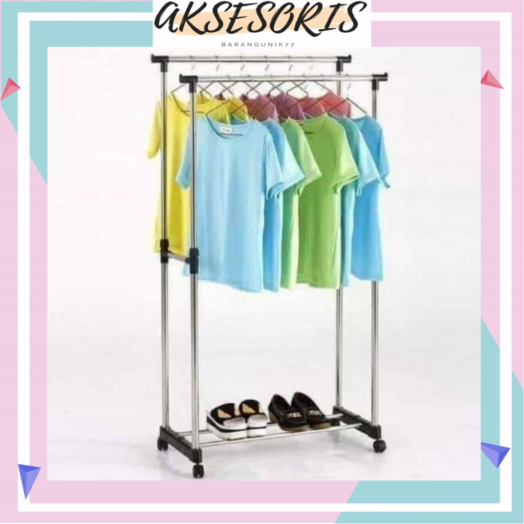 Hanging Clothes Rack Double Rod Rack Organizer Double Rod Rack Gen 1