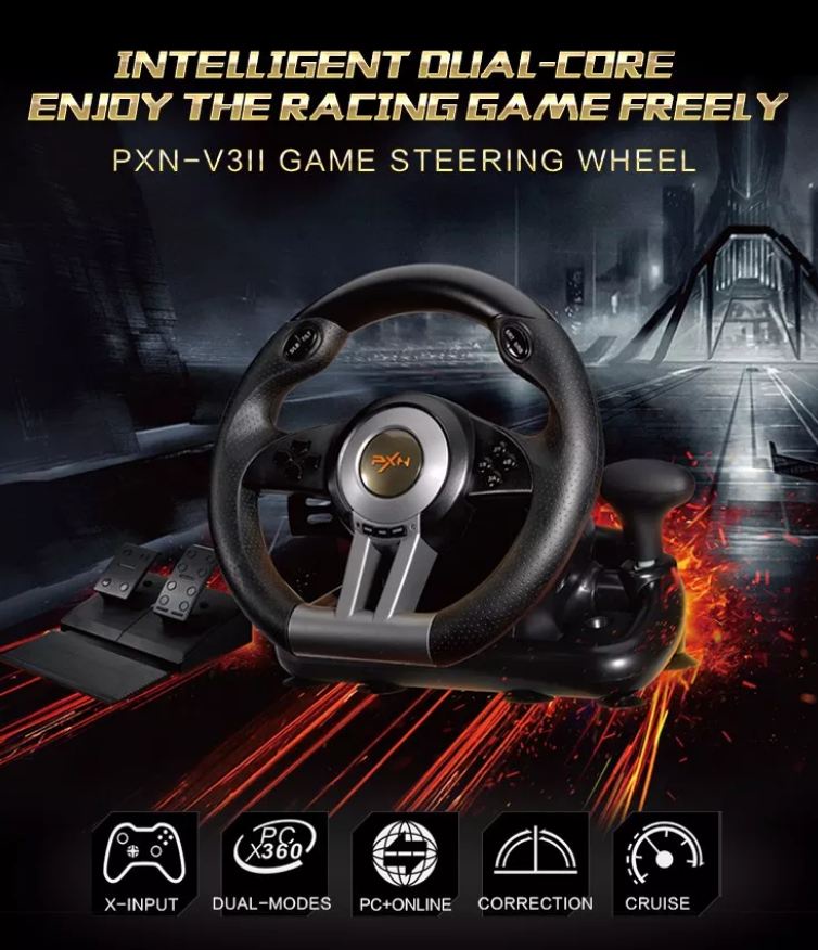 PXN V3 Pro Racing Wheel With Stick + Paddle Shifter, Automatic Drive ...