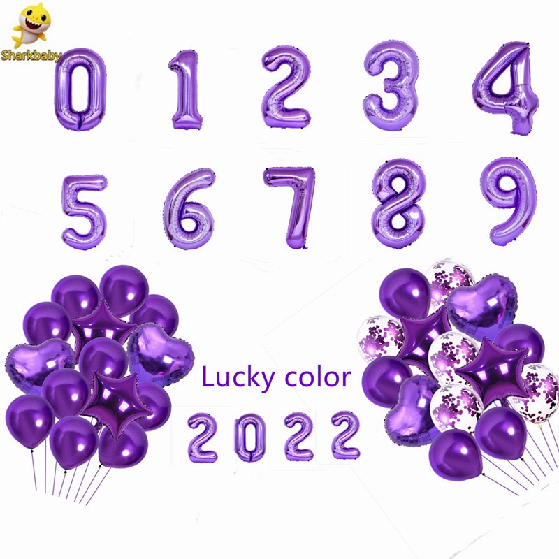 32 inch Purple Number Balloon Foil Balloon Popular Colors of 2022 ...