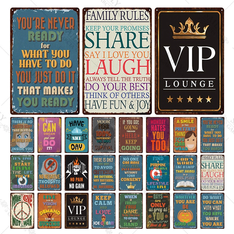 Proverb Sign Metal Posters No Pain No Gain!inspirational Art Metal ...