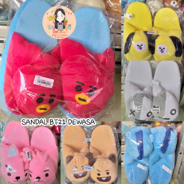 Bt21 Sandal Adult Home Sandal BT21 Unofficial Chimmy Shooky Mang Van ...