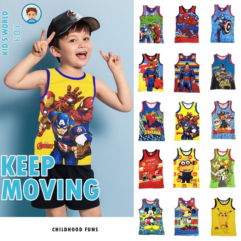 Factory sale Kids Sando Cartoon Girl Cotton Tanks Top Marvel Style 1-8 ...