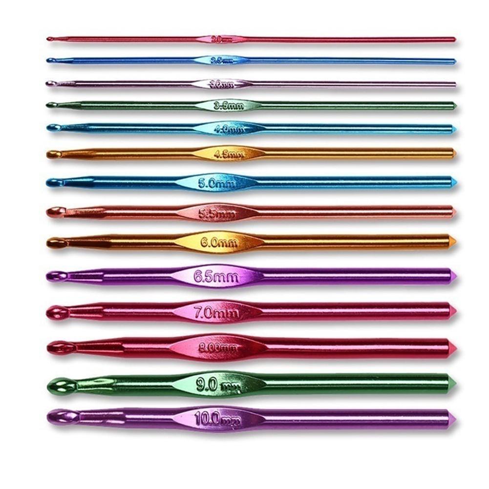 Vibrant Colors: 22-Piece Crochet Hook Set with Multicolor Options ...