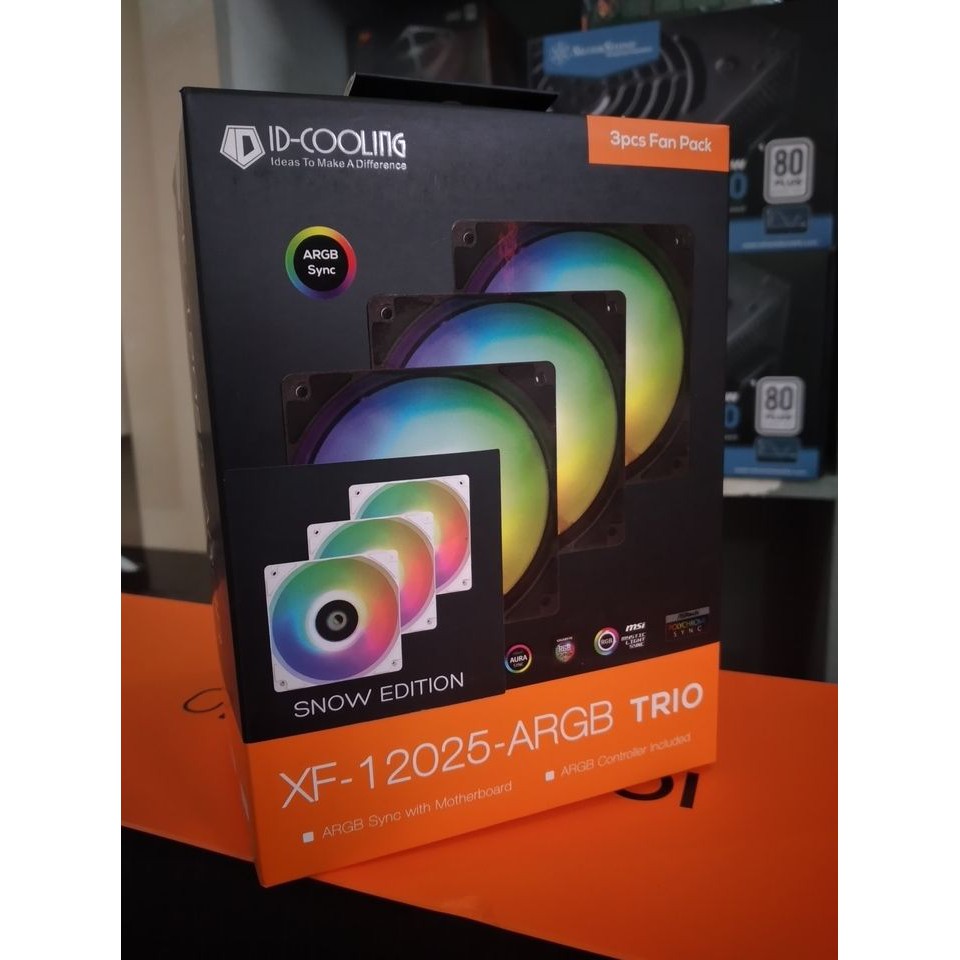 ID-COOLING 5V ARGB 120mm fan XF-12025-ARGB TRIO SNOW | Shopee Philippines