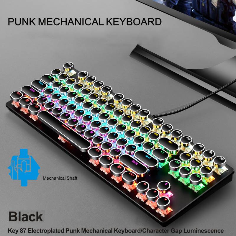 Ergonomics Wired Gaming Keyboard Mechanical Keyboard Seven-color ...