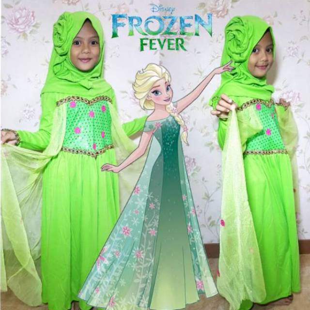 Elsa FROZEN Fever size 1-10th Kids Birthday Costume Cartoon Dress ...