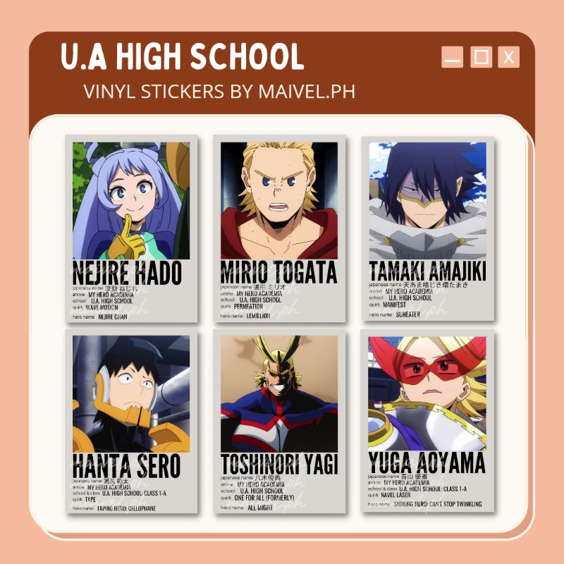 Boku no Hero Academia U.A High School Students Minimalist Poster Part 4 ...