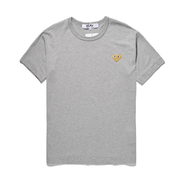 Cdg PLAY TSHIRT Gray WITH GOLD HEART 005 | Shopee Philippines