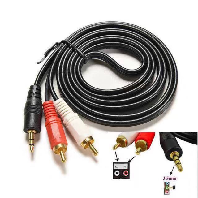 Jack Plug Male to 2 RCA Stereo AUX Audio Cable Line | Shopee Philippines