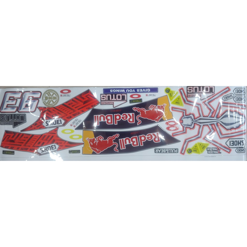 Shoei M93 V2 Redbull Stamp for Fullface Hat, Yohe 978 Hat, ROC01 Hat ...