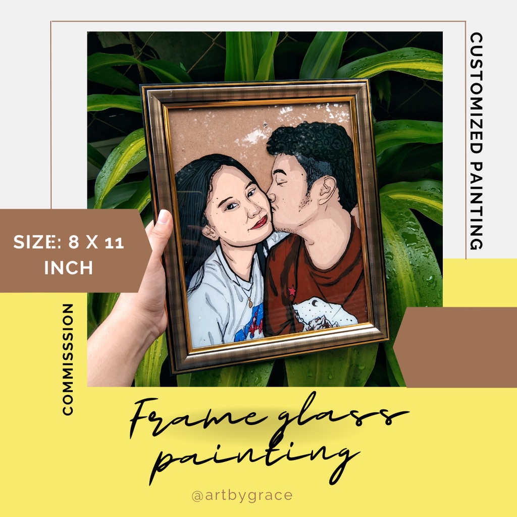 Customized glass frame painting commission by artbygrace/ 8 x 11 inch ... Customized glass frame painting commission by artbygrace/ 8 x 11 inch ...