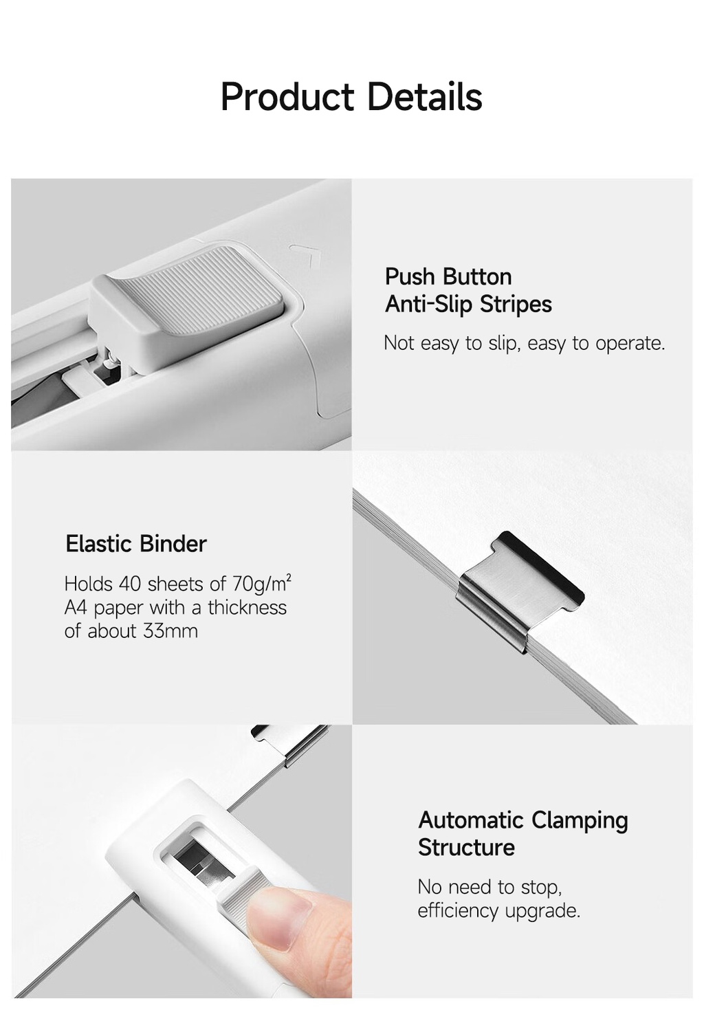 Mijia Paper Pusher Clip with 168 Pieces Reusable Paper Clamps Holeless ...