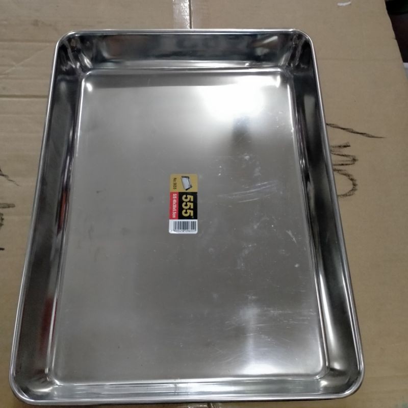 555 Makapal Baking/Serving Tray High Grade Stainless Steel | Shopee ...