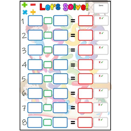 A4 Laminated Reusable Educational Math Solving Chart for Kids | Shopee ...