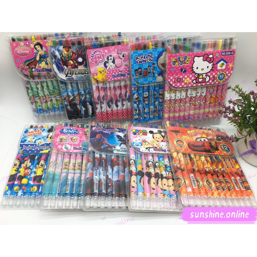 Rolling crayon 12pcs Crayons big | Shopee Philippines