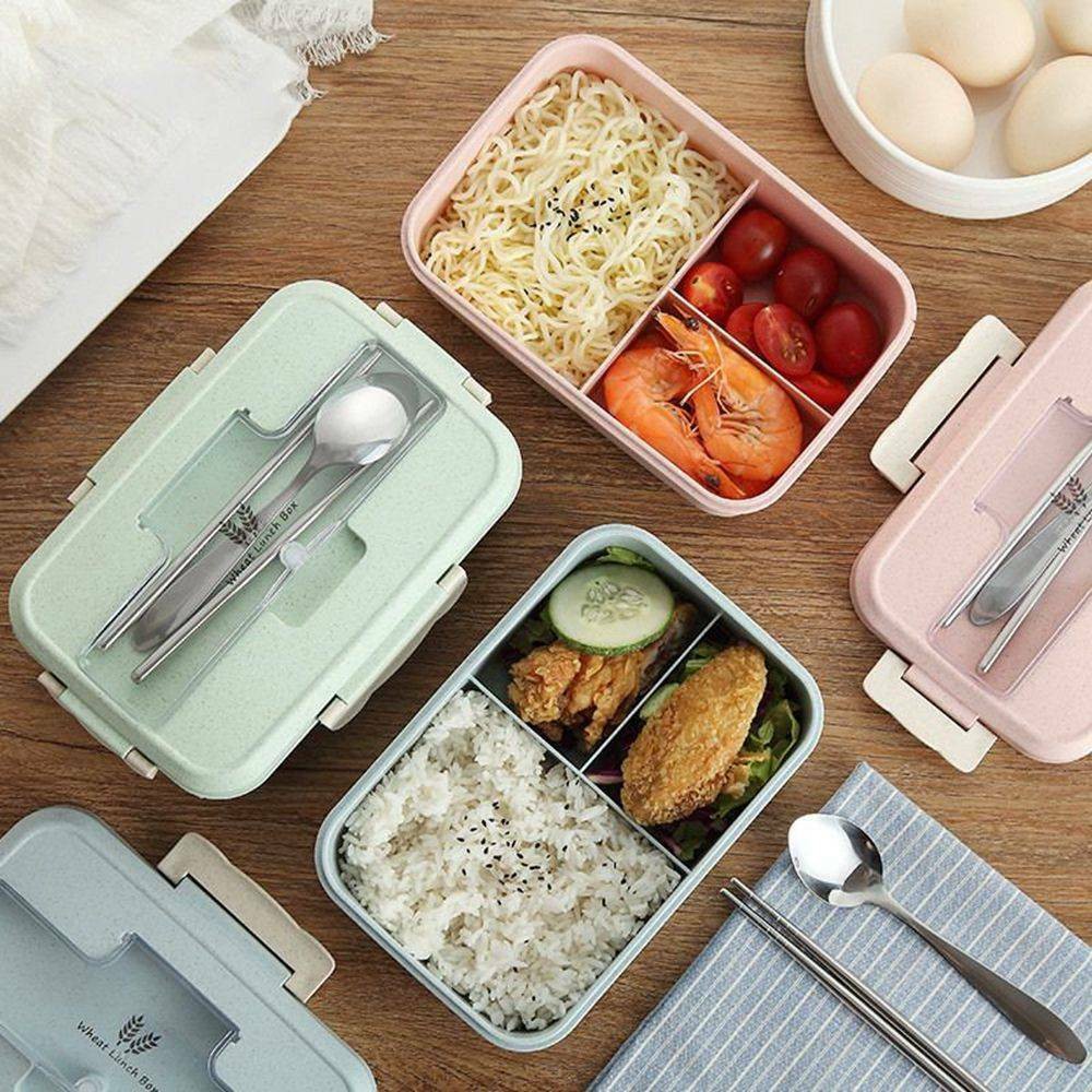Lunchbox Japanese Style Bento Box with Tableware Healthy BPA Free ...