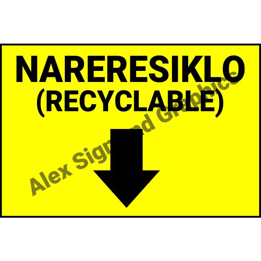 Nareresiklo (Recyclable) PVC Signage - A4 Size (7.5 x 11.25 inches ...