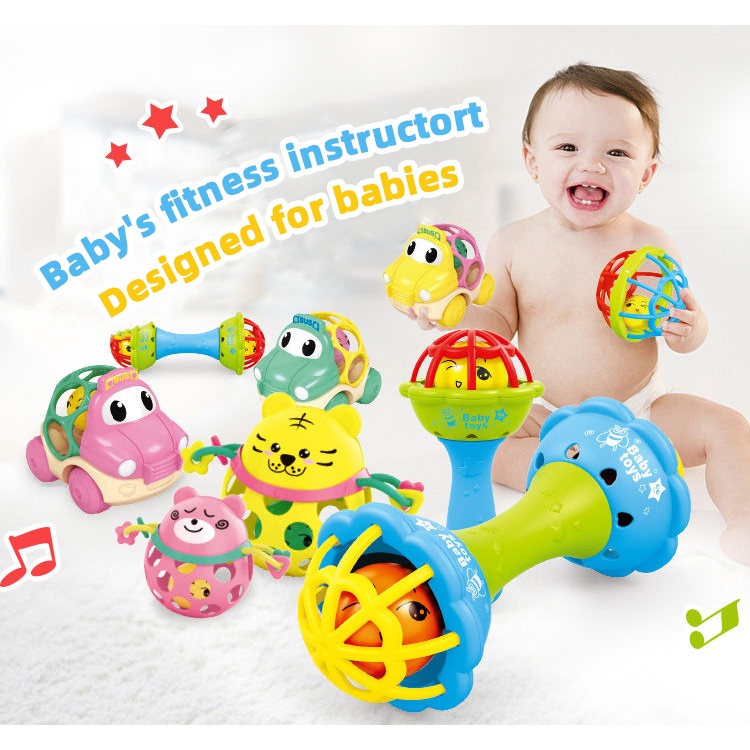 Baby Rattles for Newborn Baby Teether Toy for Baby Ball and Rattle Toy ...