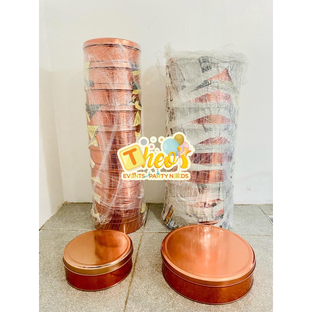 6x2 - 8x2 High Quality Round ROSE GOLD TINCAN / ALUMINUM CAN (Oven ...
