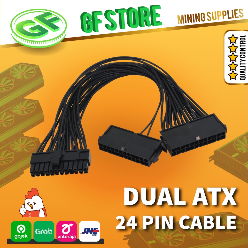 Dual PSU Power Supply 24Pin ATX Connector - 24Pin ATX Cable | Shopee ...