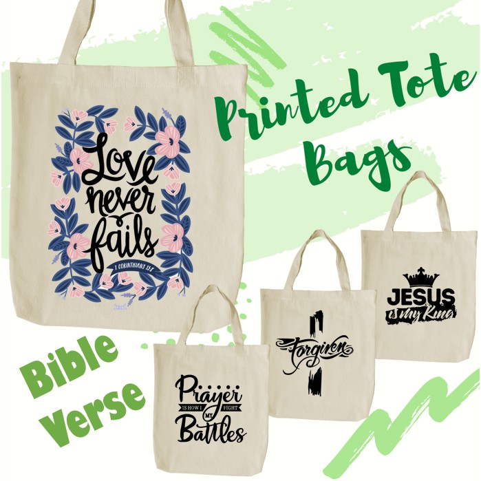 High Quality Canvas Tote Bag Bible Verse Prints | Shopee Philippines