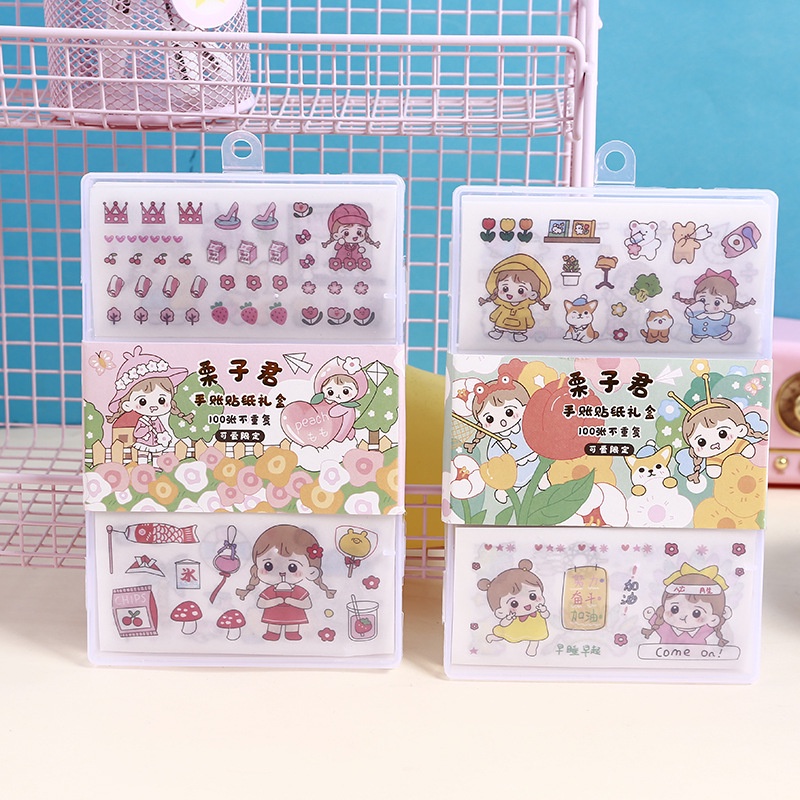 ⚡Ready Stock Quick Shipment⚡1 Box (100 Sheets) Cute Cartoon Girl ...