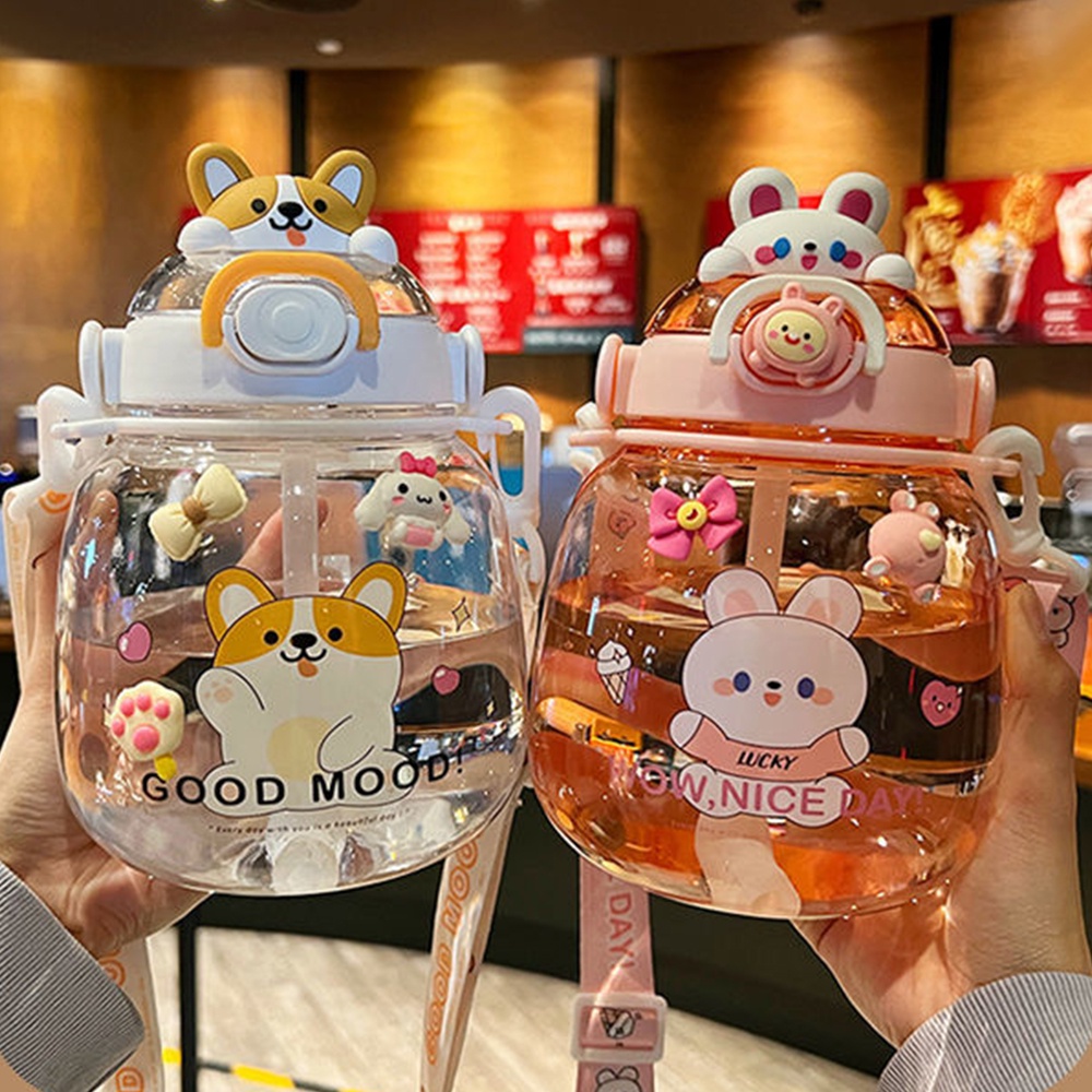 botol air cute cartoon animals botol air straw large capacity 1300ml ...