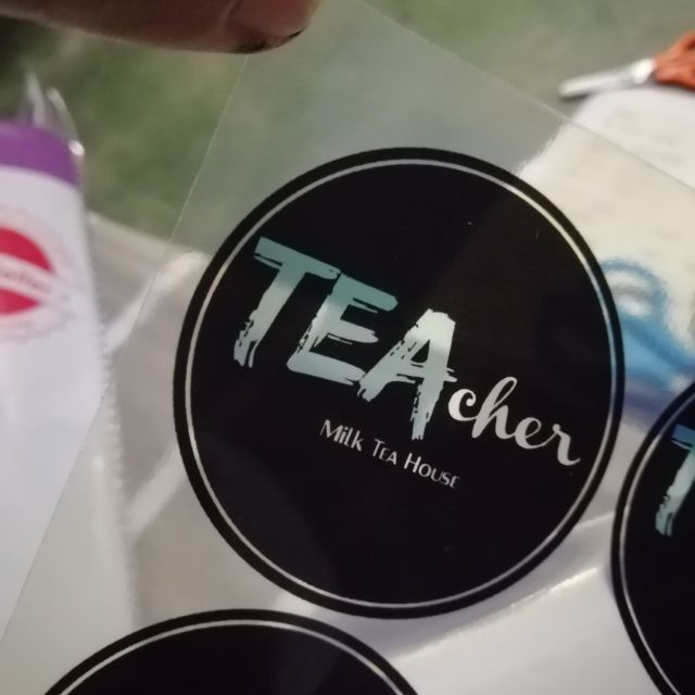 100pcs CUSTOMIZED WATERPROOF TRANSPARENT STICKER | Shopee Philippines