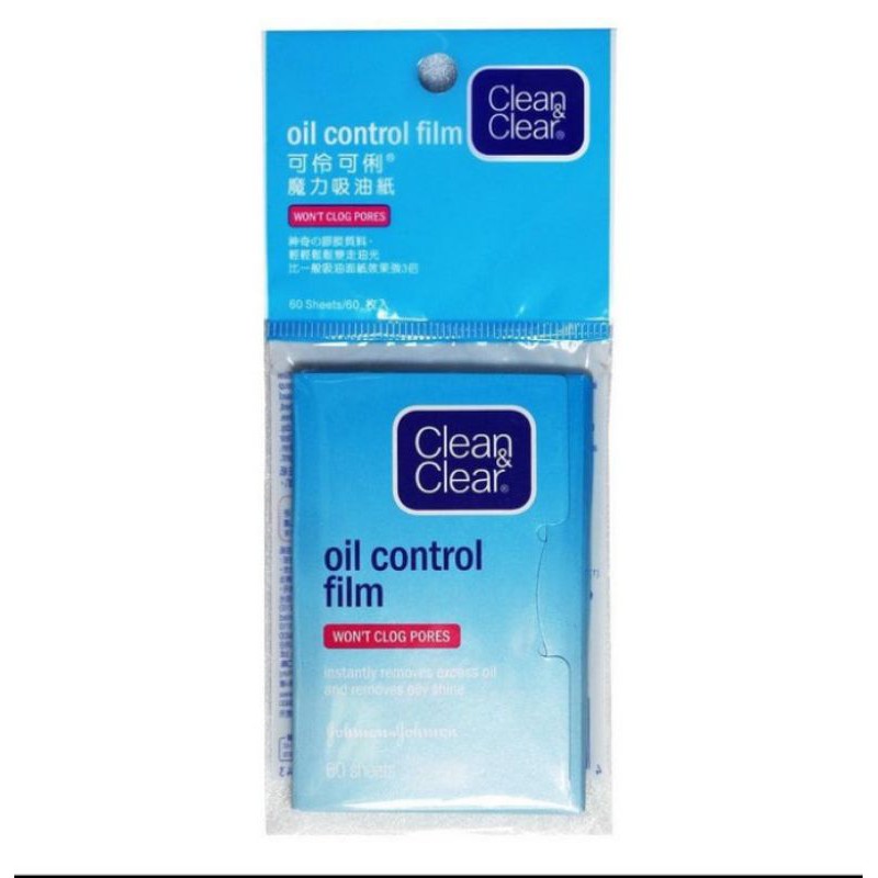 Clean & Clear Oil Control Film contains 60 (Oil absorbent facial paper ...