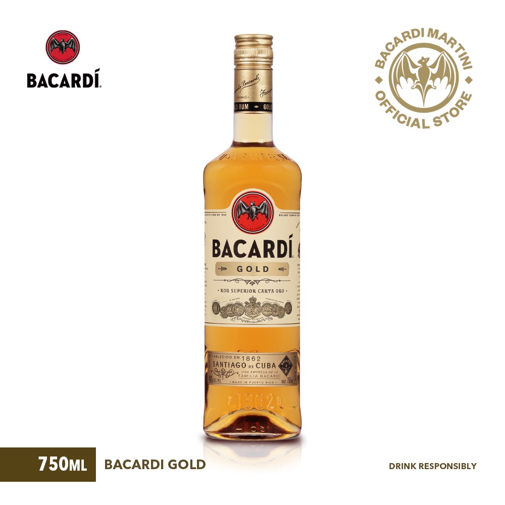 BACARDI Carta Oro Gold Rum - 750ml / 75cl, 40% ABV - Golden Rum Aged in ...