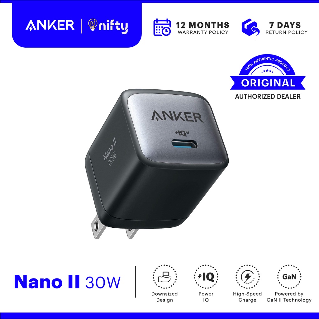 Anker Nano II iPhone Charger, 30 Watts Foldable Charger | Shopee ...