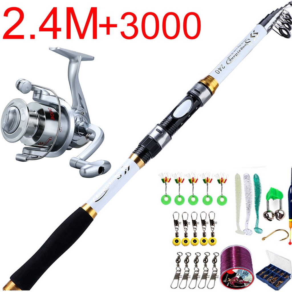 Sougayilang Fishing Set Full Set Portable Telescopic Fishing Rod and ...