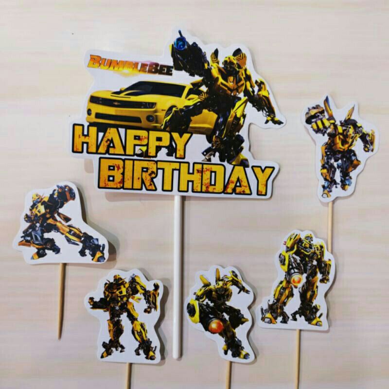 One set of Bumblebee bumble bee character birthday cake topper | Shopee ...