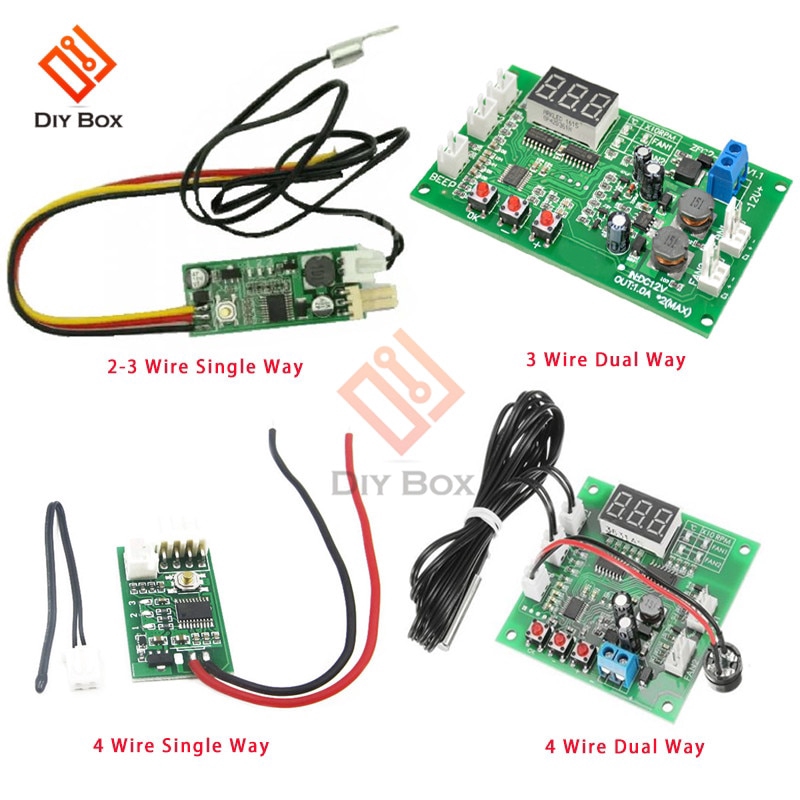 DC 12V 3/4 Wire PWM Fan Temperature Control Speed Controller Single ...
